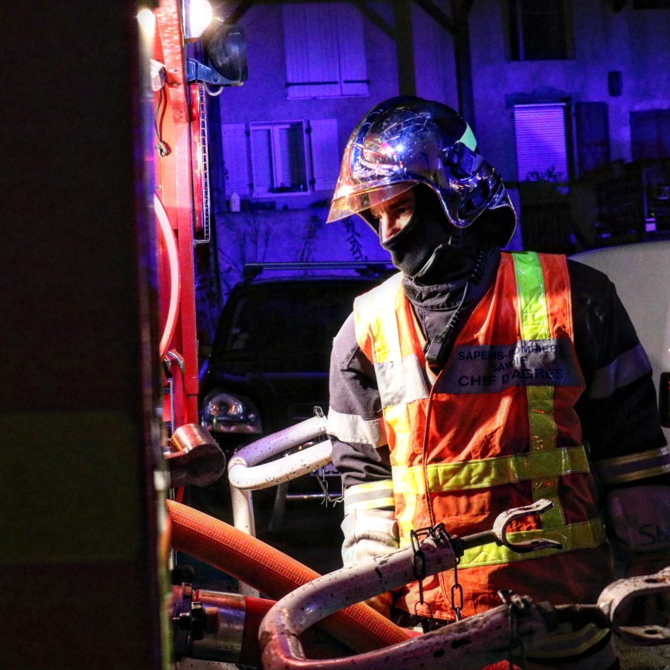 Internet-SDIS73 - Exercice incendie dans le centre bourg de Les Marches